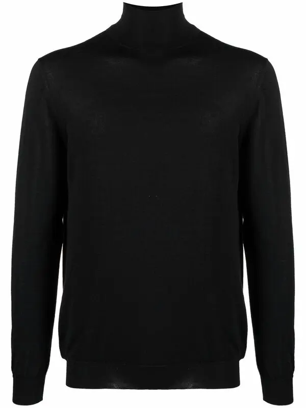 Malo Roll-neck Jumper - Black