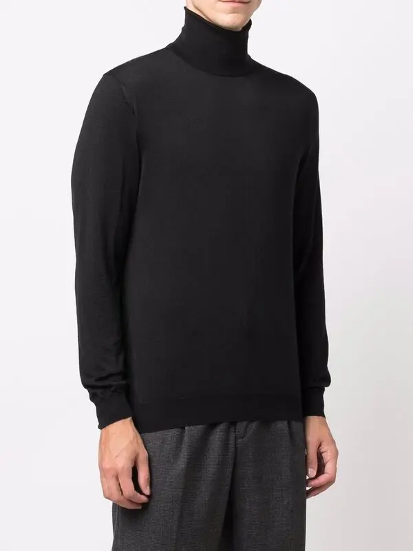 Malo Roll-neck Jumper - Black