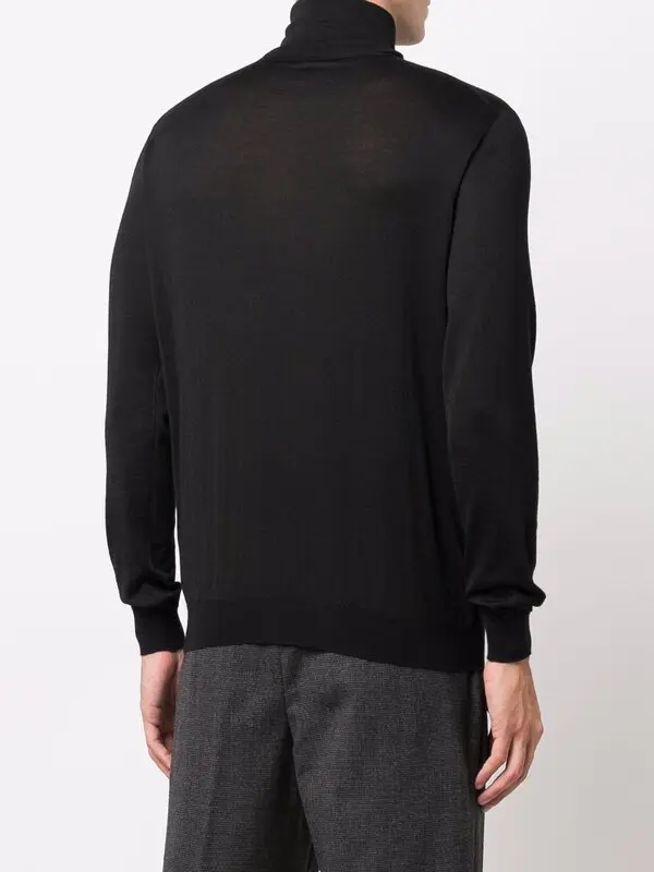 Malo Roll-neck Jumper - Black