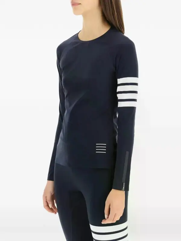 Thom Browne 4-bar Compression Long Sleeve T-shirt - Blue