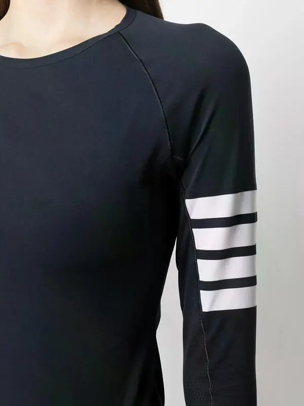 Thom Browne 4-bar Compression Long Sleeve T-shirt - Blue