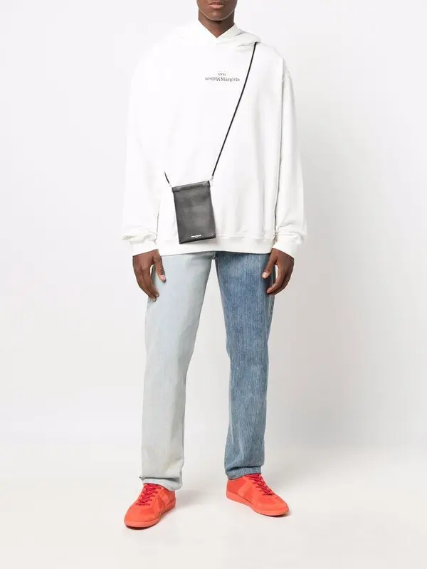 MAISON MARGIELA Logo-embroidered Cotton Hoodie - White