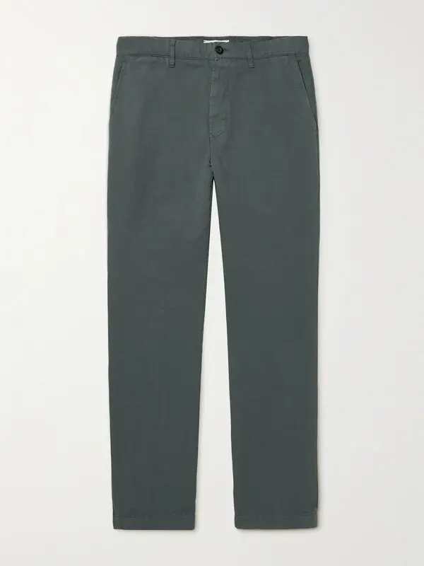 Mr P. Cotton And Linen-blend Twill Chinos