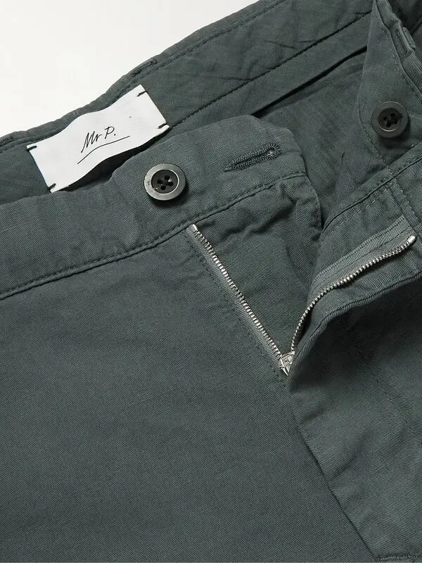 Mr P. Cotton And Linen-blend Twill Chinos