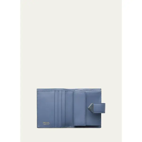 Prada Small Triangle Logo Flap Wallet - Aviazione