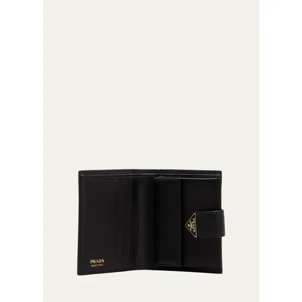Prada Small Triangle Logo Flap Wallet - Aviazione