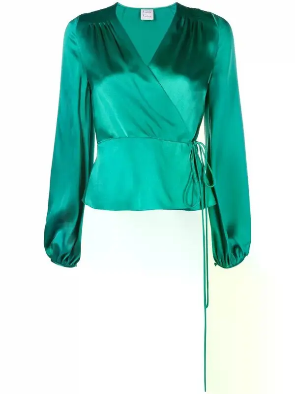 Carine Gilson Tied-waist Silk Pyjama Top - Green