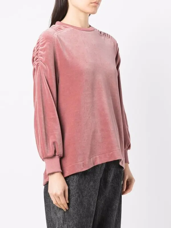 Alberta Ferretti Chenille Gathered-trim Sweatshirt - Pink