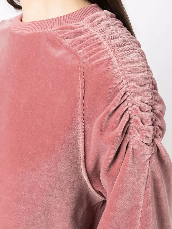 Alberta Ferretti Chenille Gathered-trim Sweatshirt - Pink