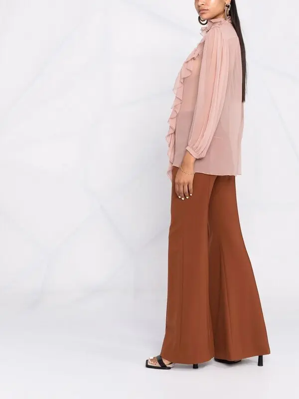 Alberta Ferretti Long-sleeved Ruffled Blouse - Pink