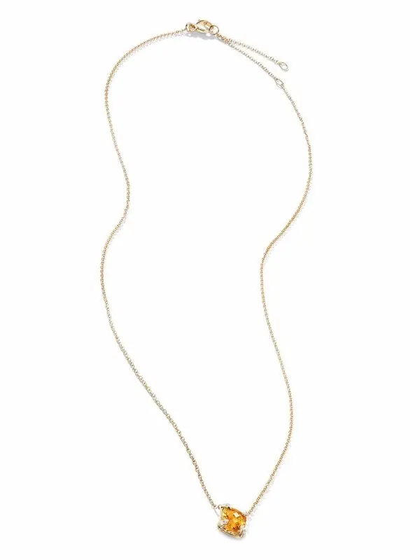 David Yurman 18kt Yellow Châtelaine Citrine And Diamond Pendant Necklace - Gold