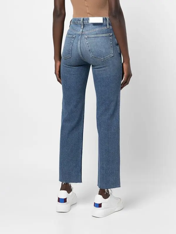 RE/DONE Stobe Pipe High-rise Straight Jeans - Blue