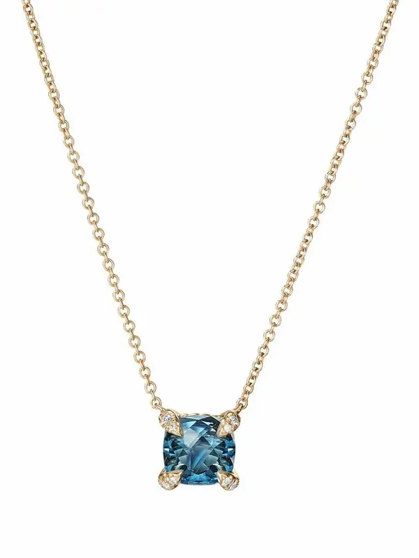 David Yurman 18kt Yellow Châtelaine Topaz And Diamond Pendant Necklace - Gold