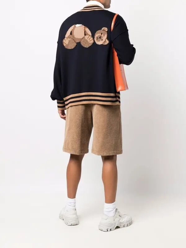 Palm Angels Bear Motif Cardigan - Blue