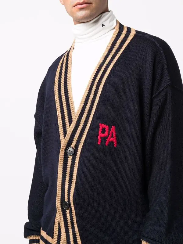 Palm Angels Bear Motif Cardigan - Blue