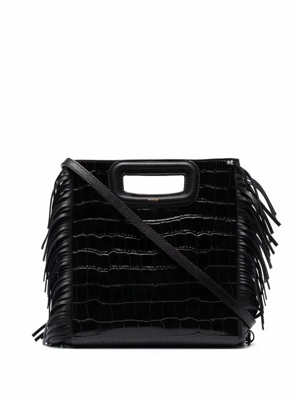 Maje Crocodile-embossed Leather M Bag