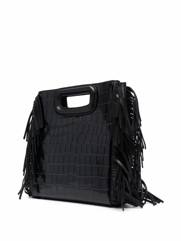 Maje Crocodile-embossed Leather M Bag
