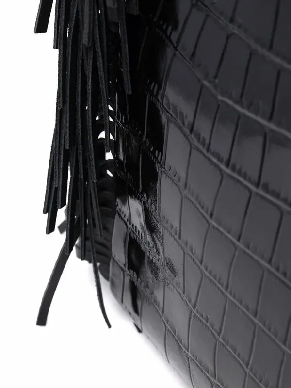 Maje Crocodile-embossed Leather M Bag