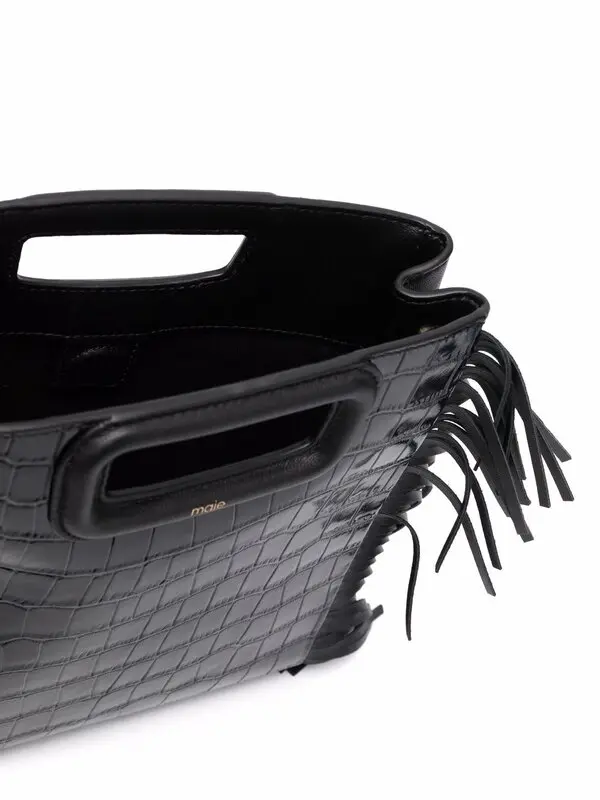 Maje Crocodile-embossed Leather M Bag