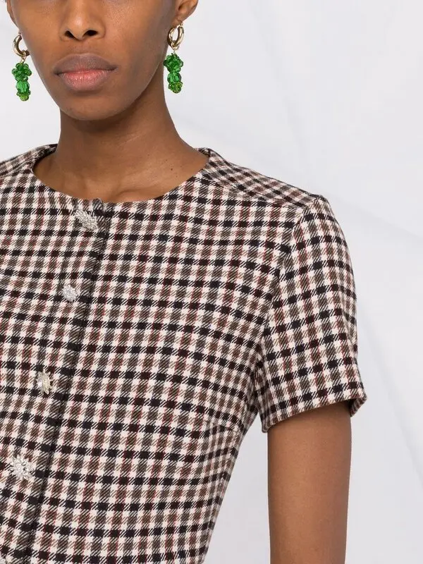 Maje Check Pattern Shift Dress