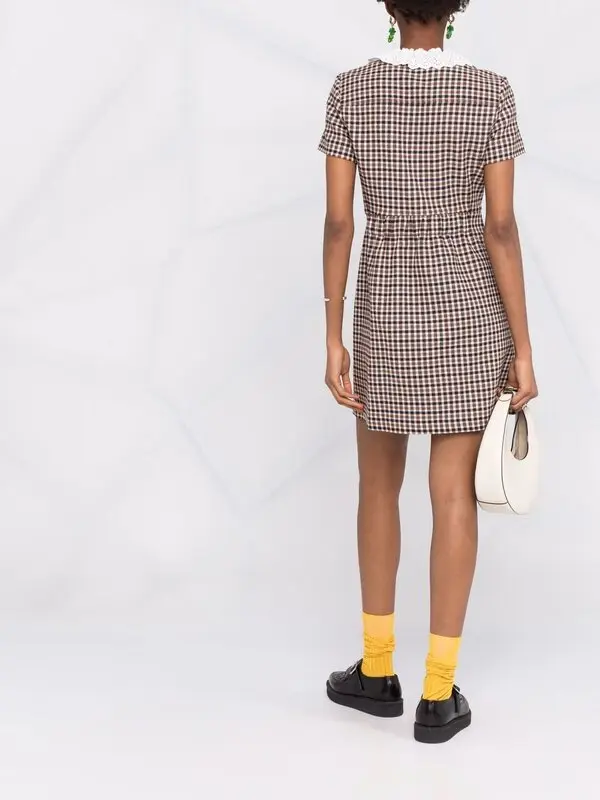 Maje Check Pattern Shift Dress