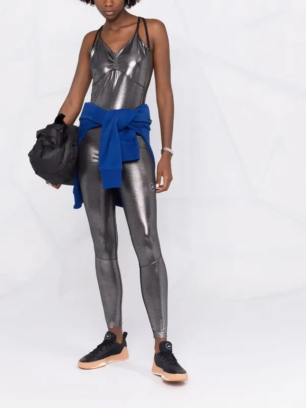 Adidas By Stella McCartney Cut-out Metallic Jumpsuit