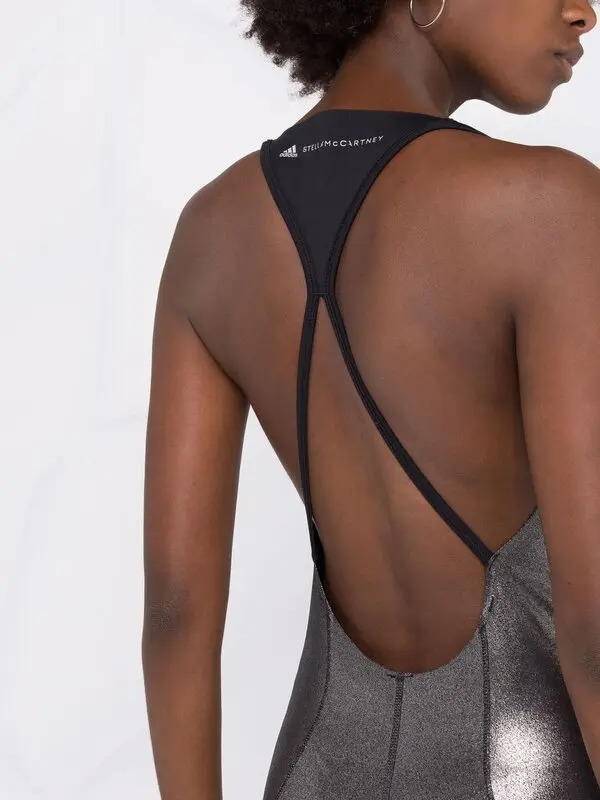 Adidas By Stella McCartney Cut-out Metallic Jumpsuit