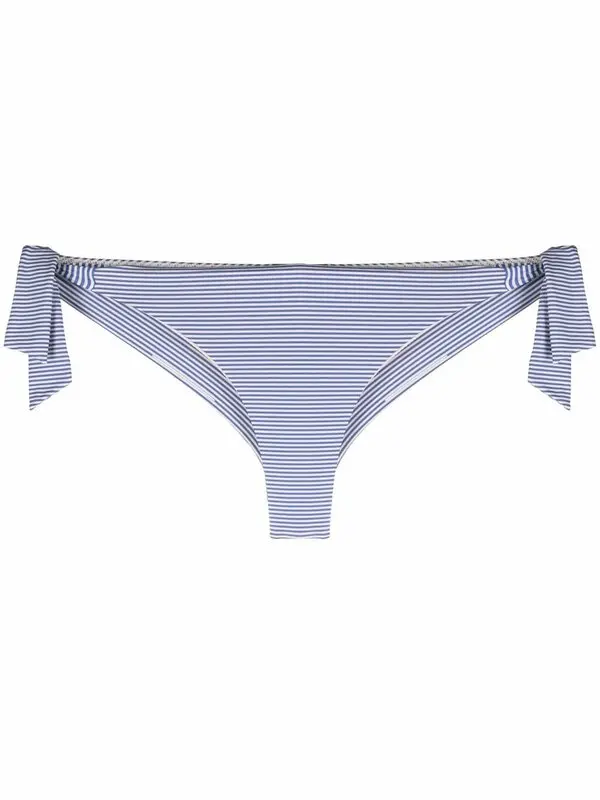Emporio Armani Stripe-print Bikini Bottom - Blue
