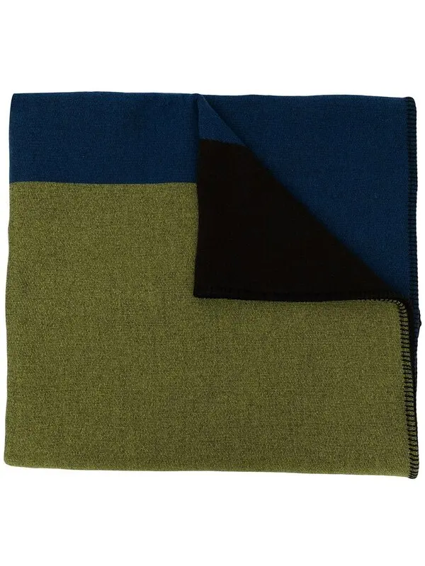 Colville Large Colour-block Scarf - Green
