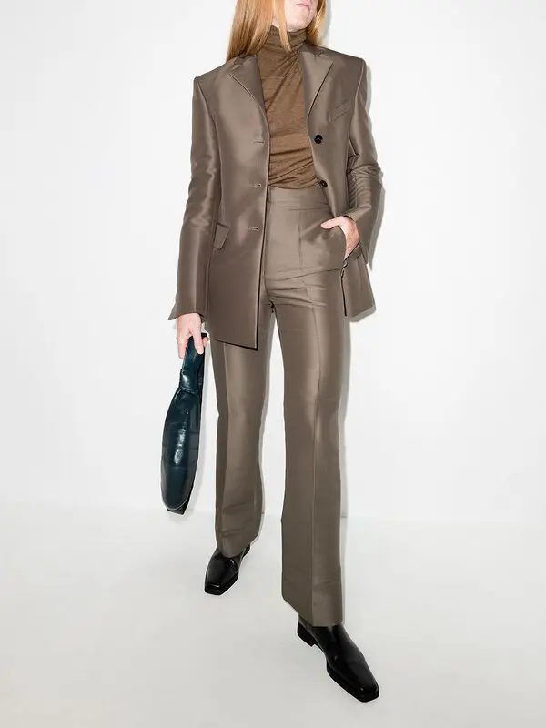 LOW CLASSIC High-rise Slim-fit Trousers - Green