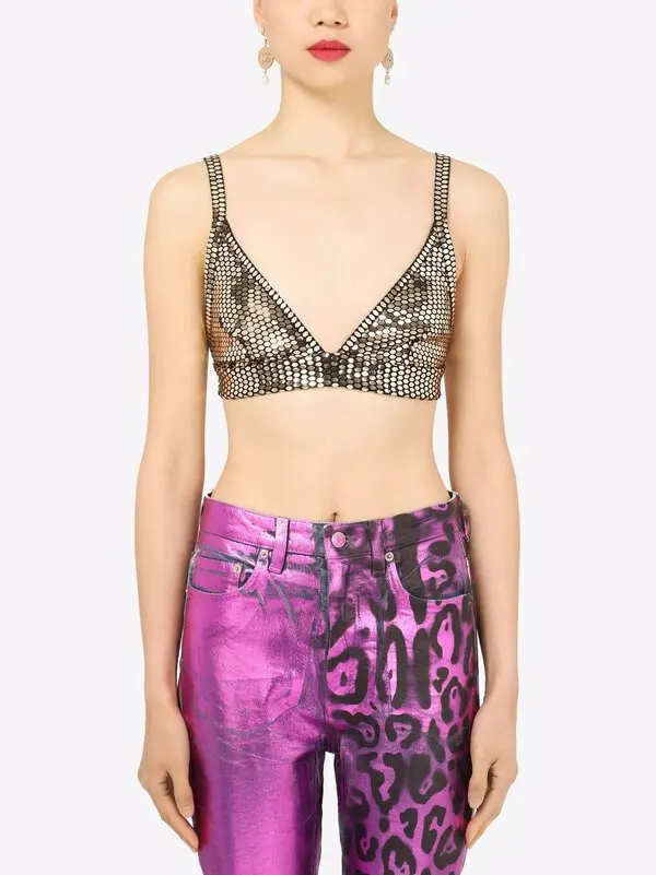 Dolce & Gabbana Metallic-effect Bralette Top