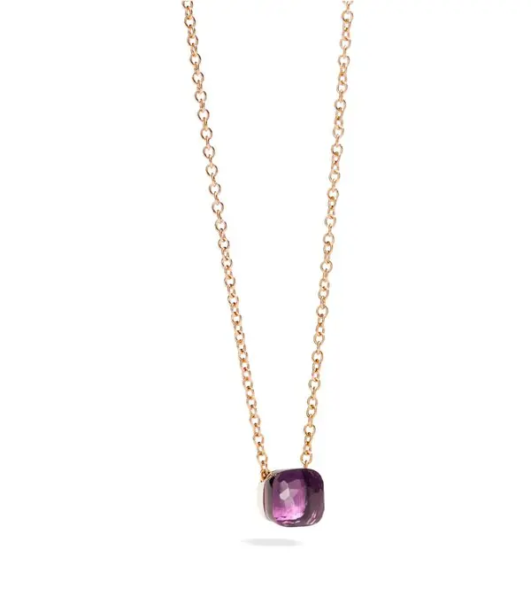 Pomellato Rose Gold Nudo Pendant Necklace - Purple
