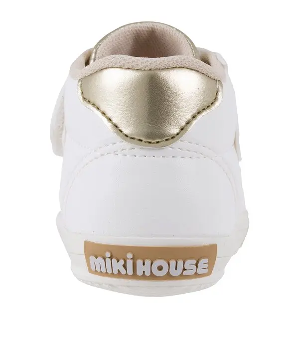 MIKI HOUSE Leather Logo Strap Sneakers