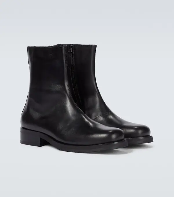 Our Legacy Camion Leather Ankle Boots - Black