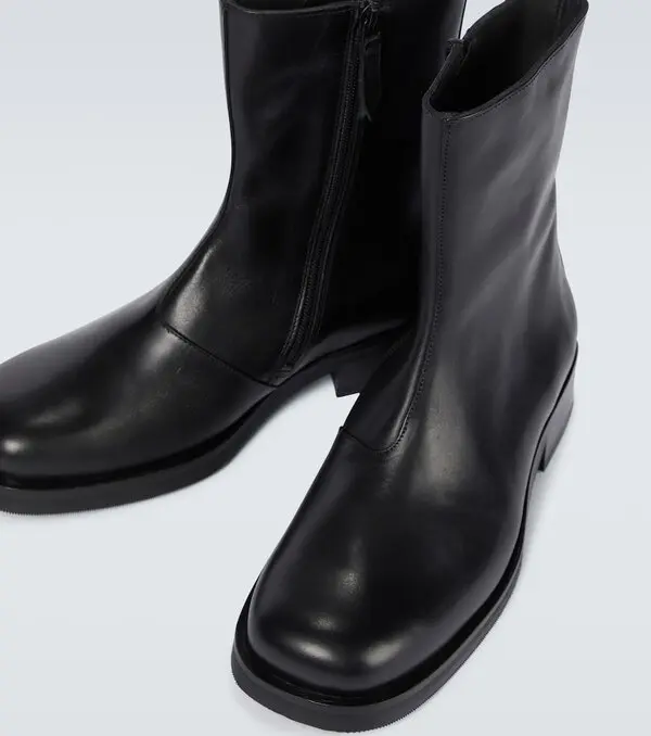 Our Legacy Camion Leather Ankle Boots - Black