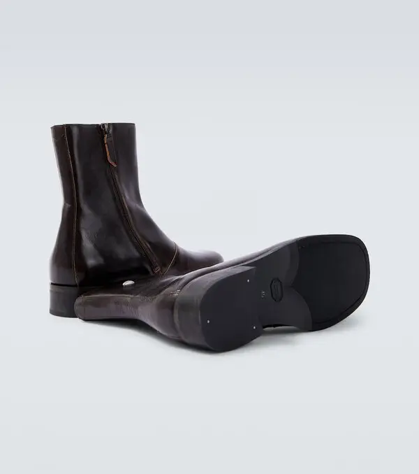 Our Legacy Camion Leather Ankle Boots - Brown
