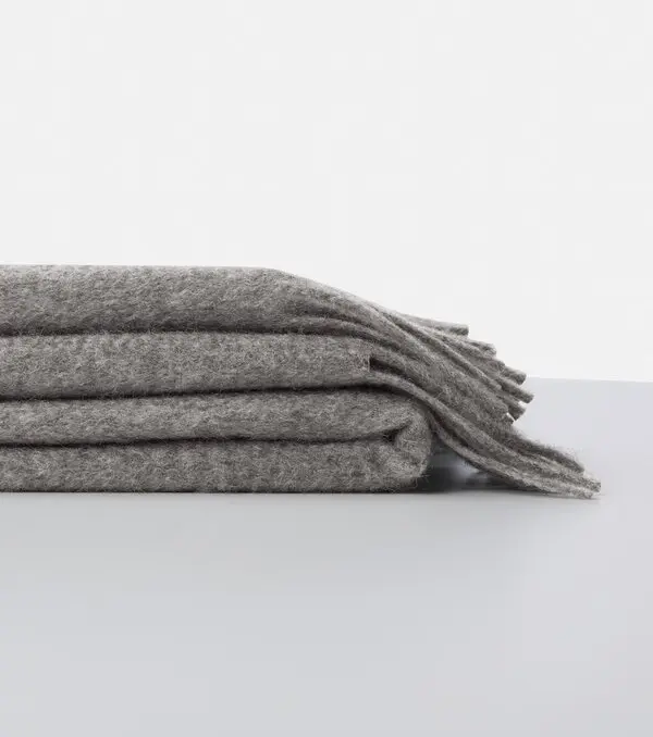 Loro Piana Unito Fringed Cashmere Blanket - Grey