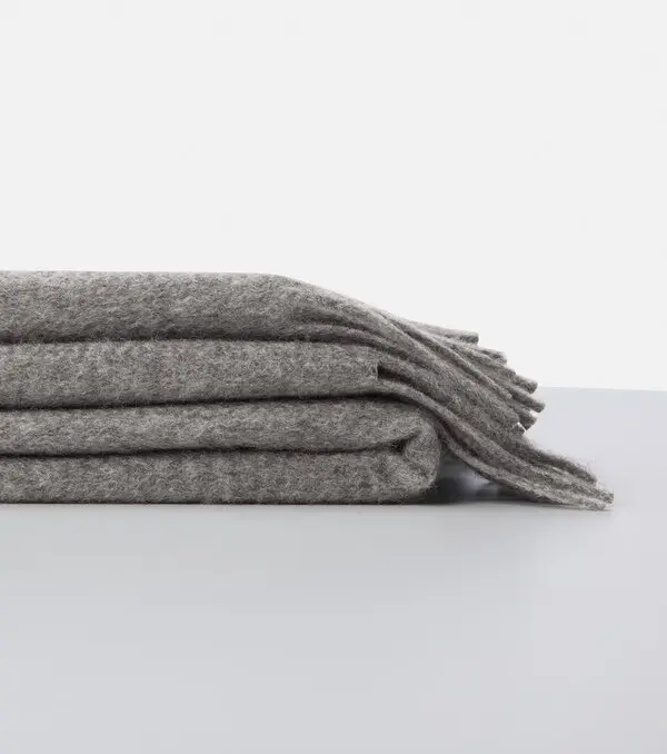 Loro Piana Unito Fringed Cashmere Blanket - Grey