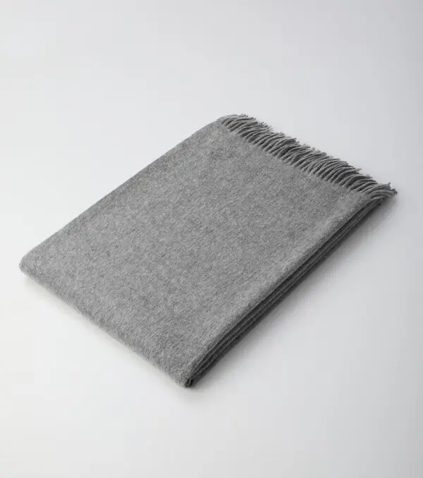 Loro Piana Unito Fringed Cashmere Blanket - Grey