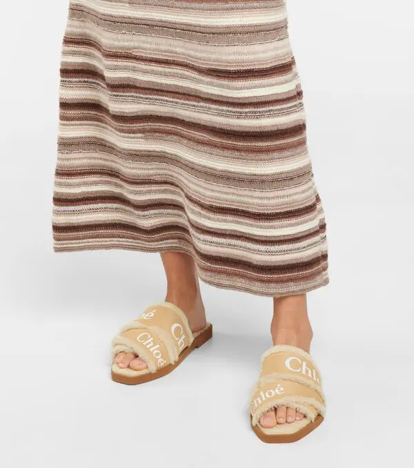Chloé Woody Shearling-lined Slides