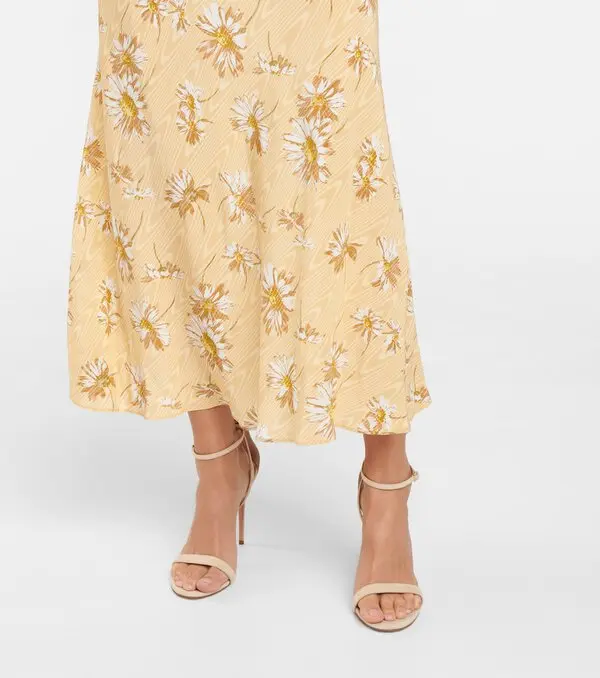 rodarte floral ruffled silk maxi dress Rodarte