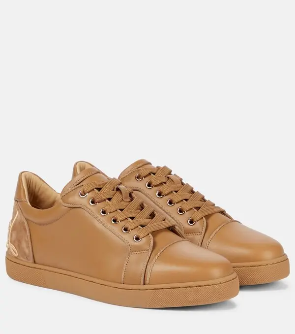 CHRISTIAN LOUBOUTIN Vieira Calf Leather Sneakers - Beige