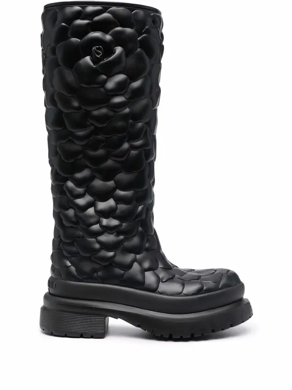 Valentino Garavani Atelier Floral Rain Boots - Black