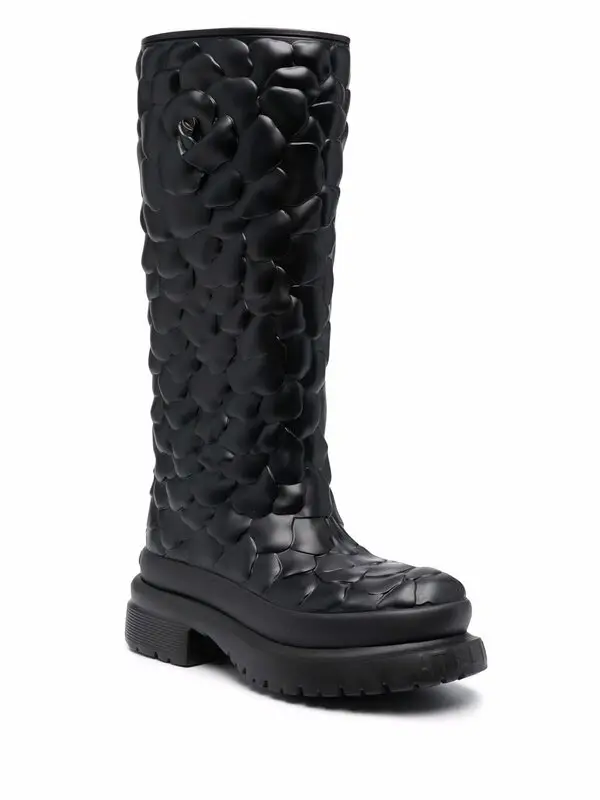 Valentino Garavani Atelier Floral Rain Boots - Black