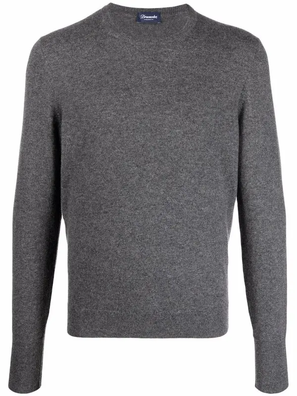DRUMOHR Fine Knit Cashmere Jumper - Grey