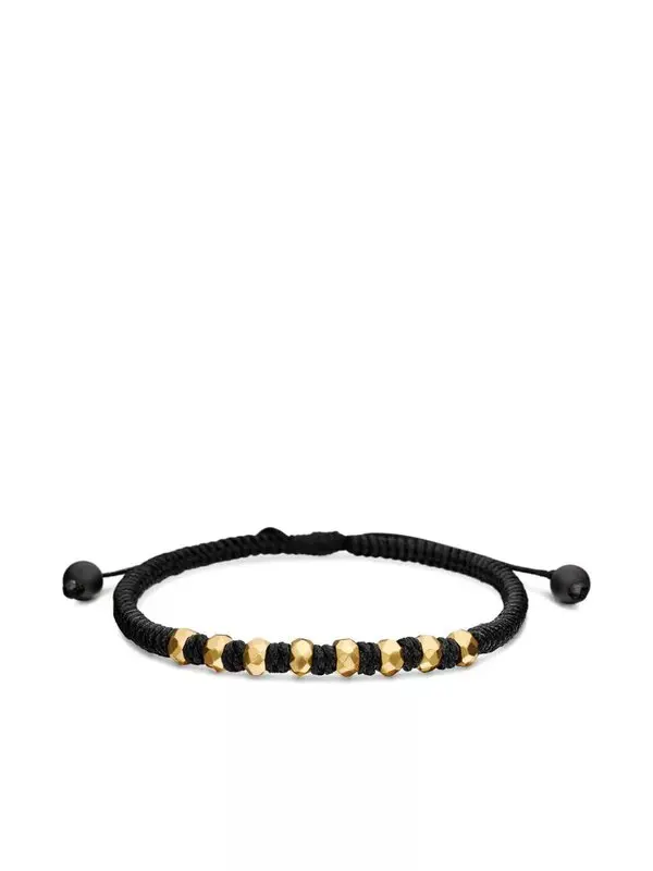 David Yurman 18kt Yellow Gold Fortune Woven Bracelet - Black