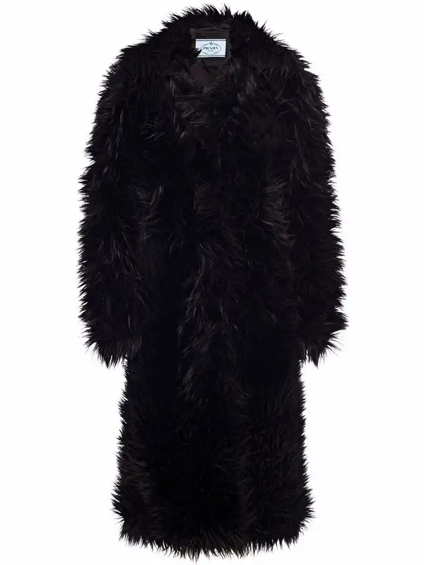 Prada Aspen Faux-Fur Coat - Black | Editorialist