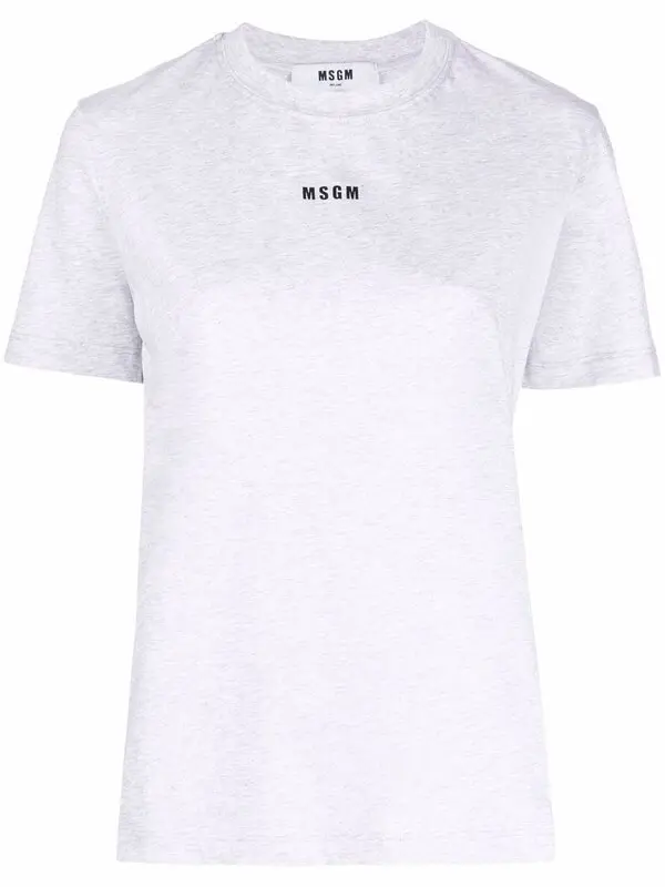 MSGM Logo-print Cotton T-shirt - Grey