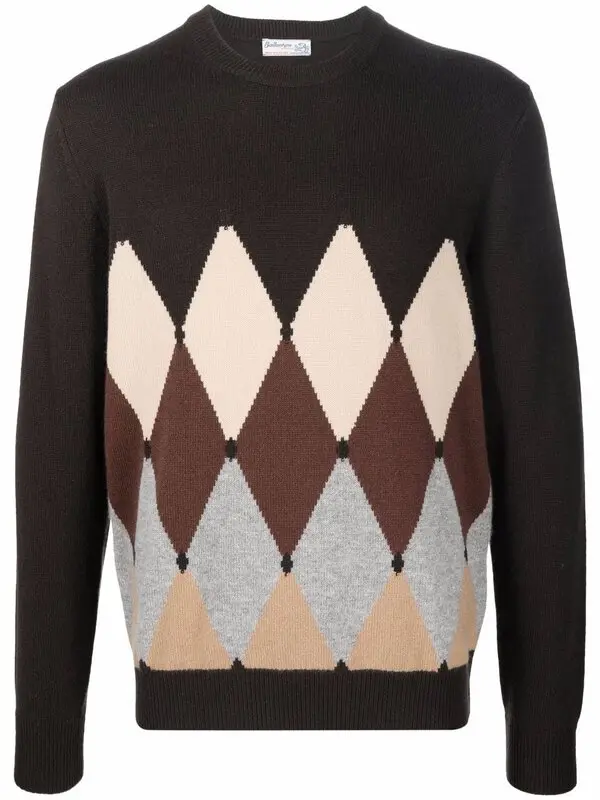 BALLANTYNE Argyle-pattern Cashmere Sweater
