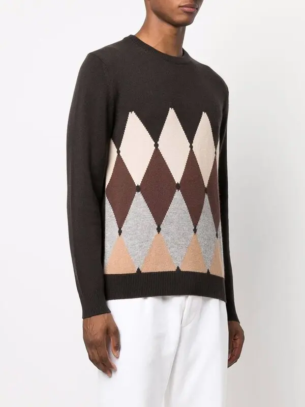 BALLANTYNE Argyle-pattern Cashmere Sweater